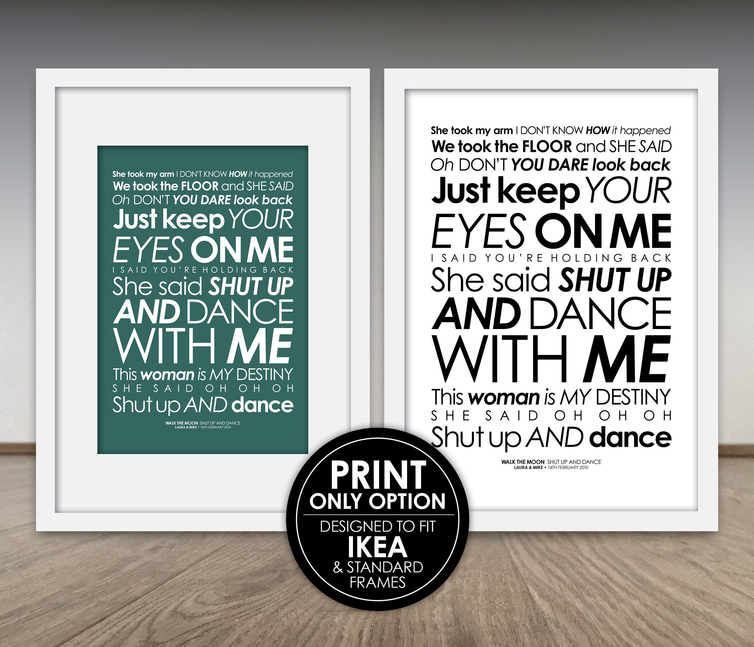 Walk the Moon Shut up and Dance LYRICS Print Optional - Etsy UK