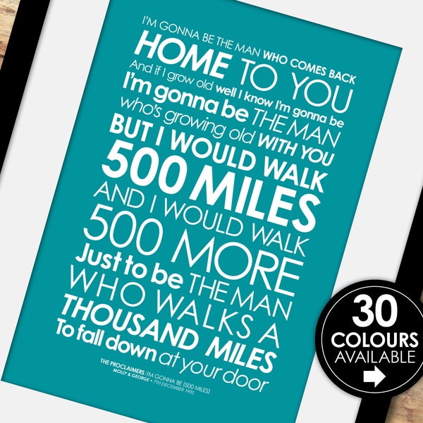 500 Miles - Etsy UK