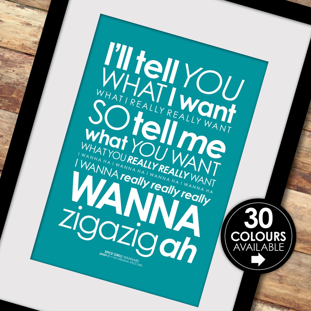 Spice Girls Lyrics Art Print | 90s Pop Poster (personalised) - Etsy