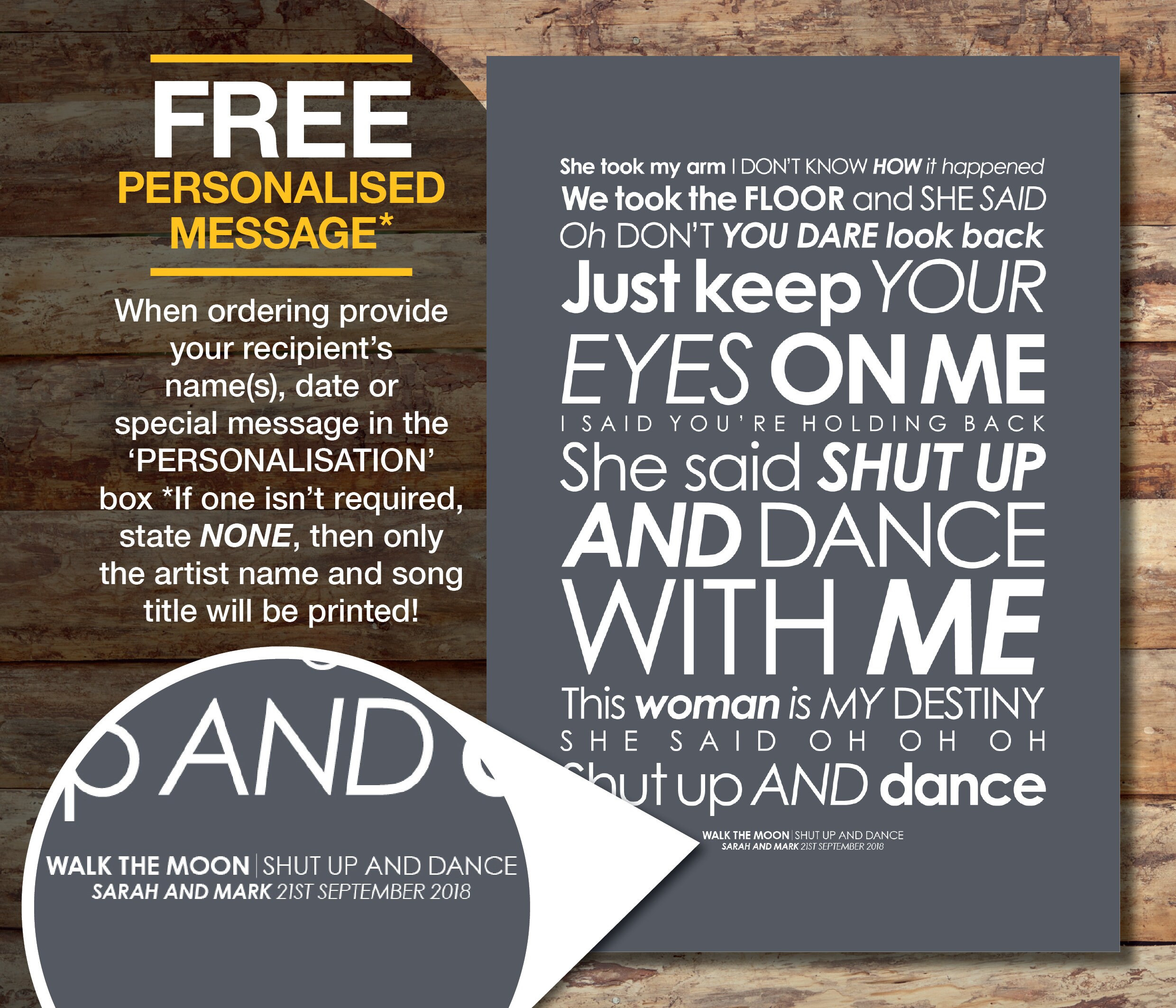 Walk The Moon Shut Up And Dance LYRICS print. With | Etsy