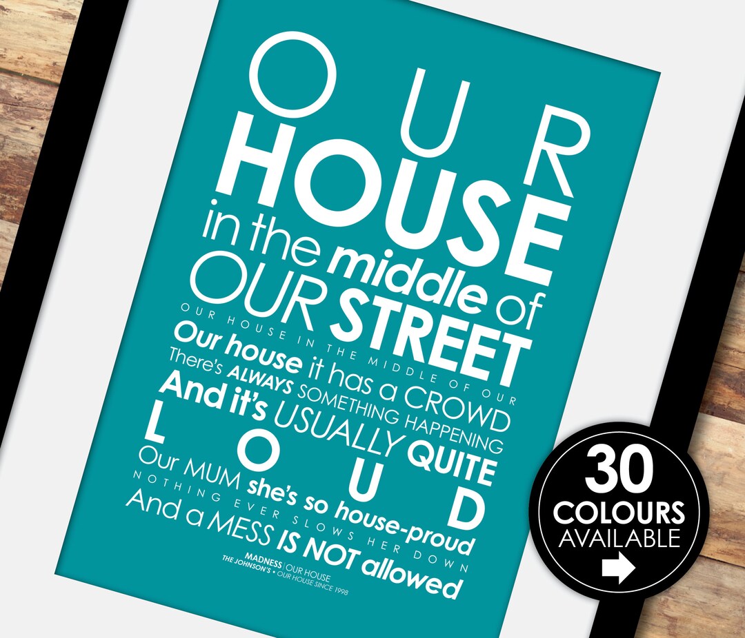 Customized Gift | Our House LYRICS With PERSONALISED Message | 80s Pop ...