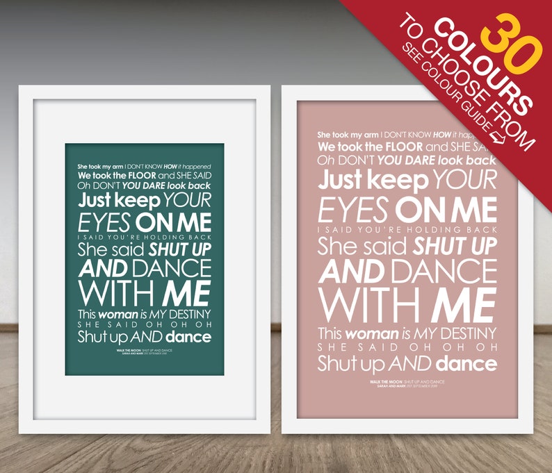 Walk The Moon Shut Up And Dance LYRICS print. With | Etsy