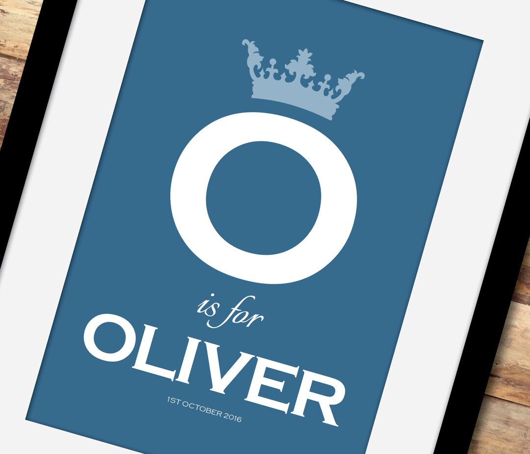 Nursery Wall Art Childrens Inital and Name Print With Your PERSONALISED ...