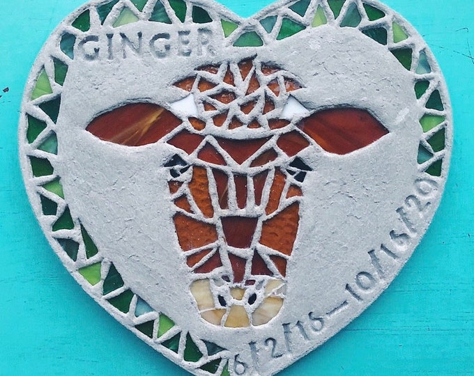 Personalized Garden Stepping Stone With Mosaic Glass Custom Image heart ...