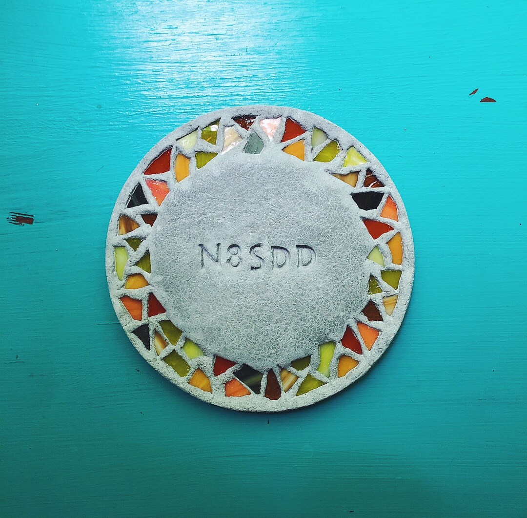 Personalized Garden Stepping Stone With Mosaic Glass Rim (small) Autumn ...