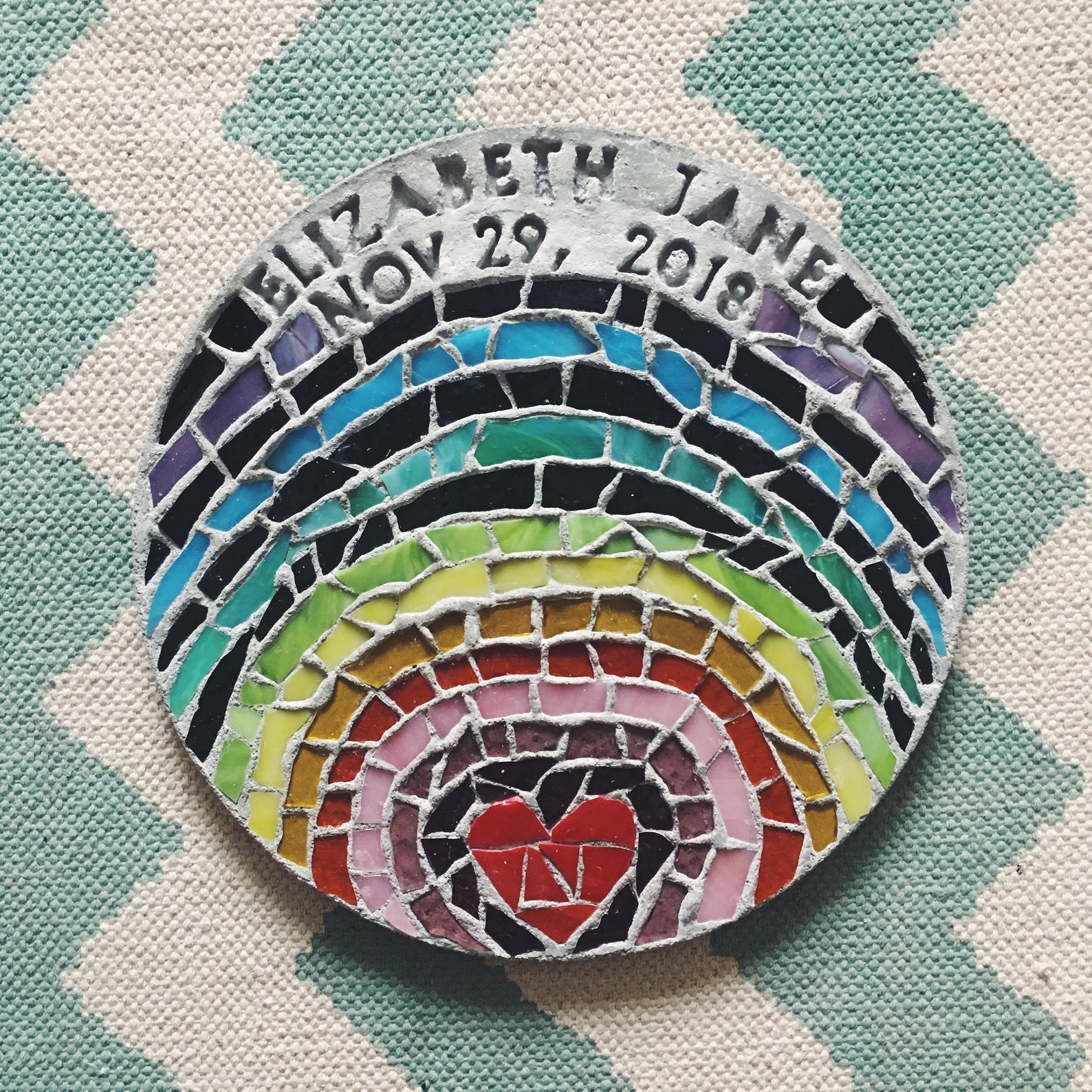 Personalized Garden Stepping Stone With Mosaic Full Glass - Etsy