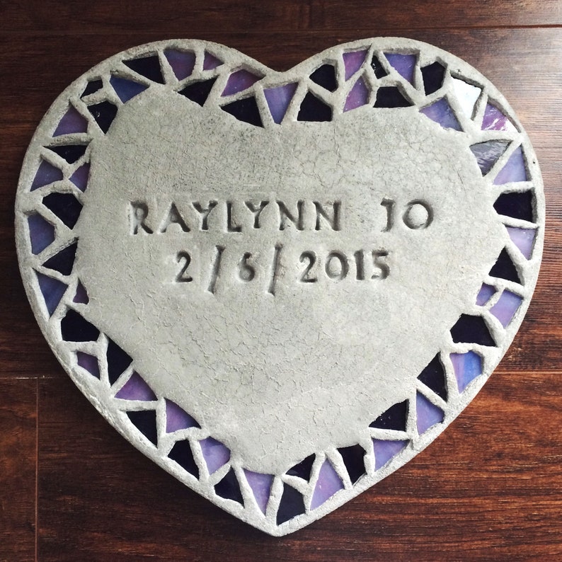 Personalized Garden Stepping Stone With Mosaic Glass Rim - Etsy