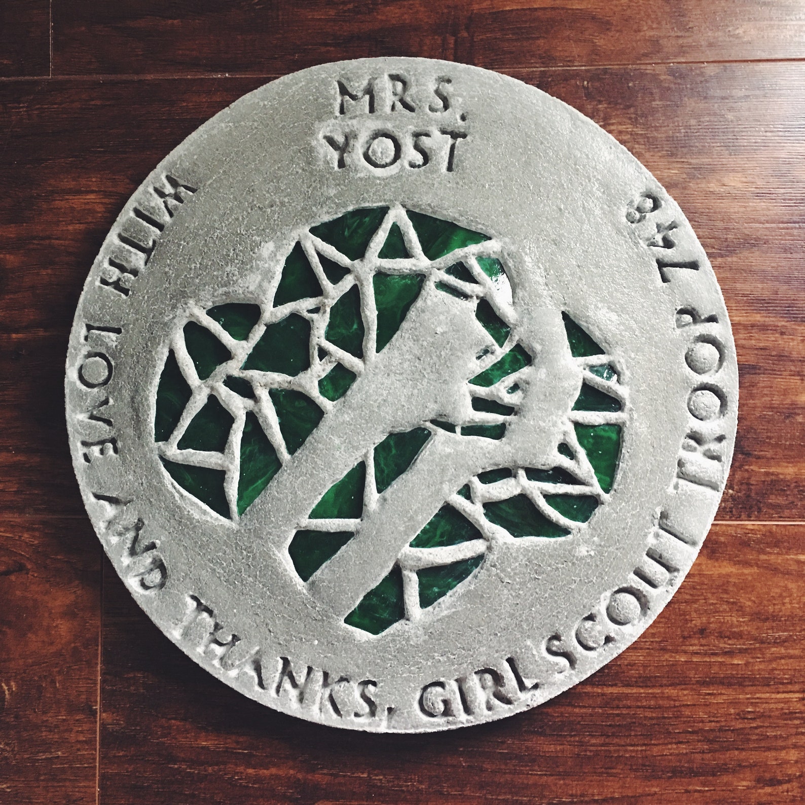 Personalized Garden Stepping Stone With Mosaic Glass Custom - Etsy