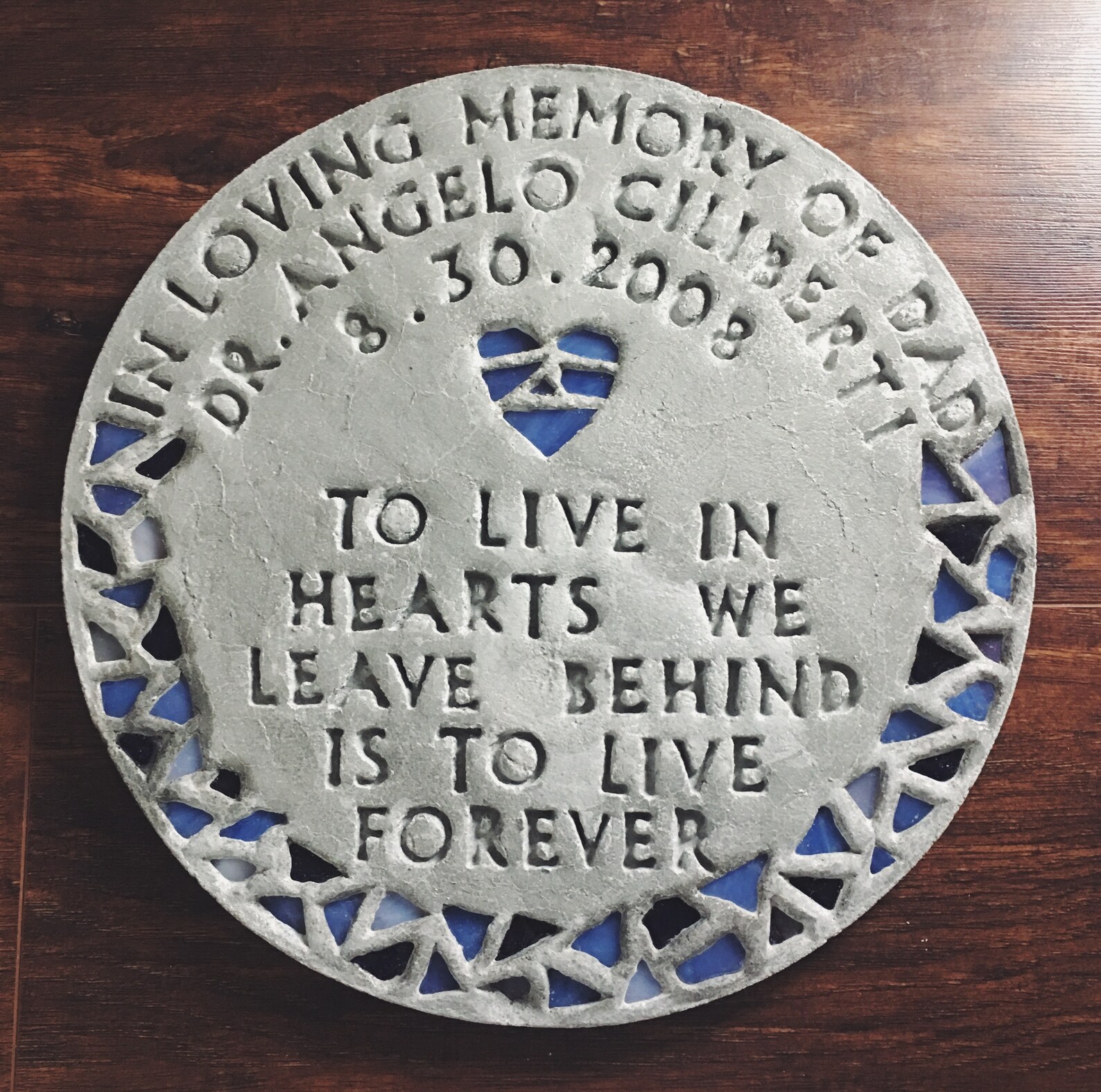 Personalized Garden Stepping Stone With Mosaic Glass Rim - Etsy