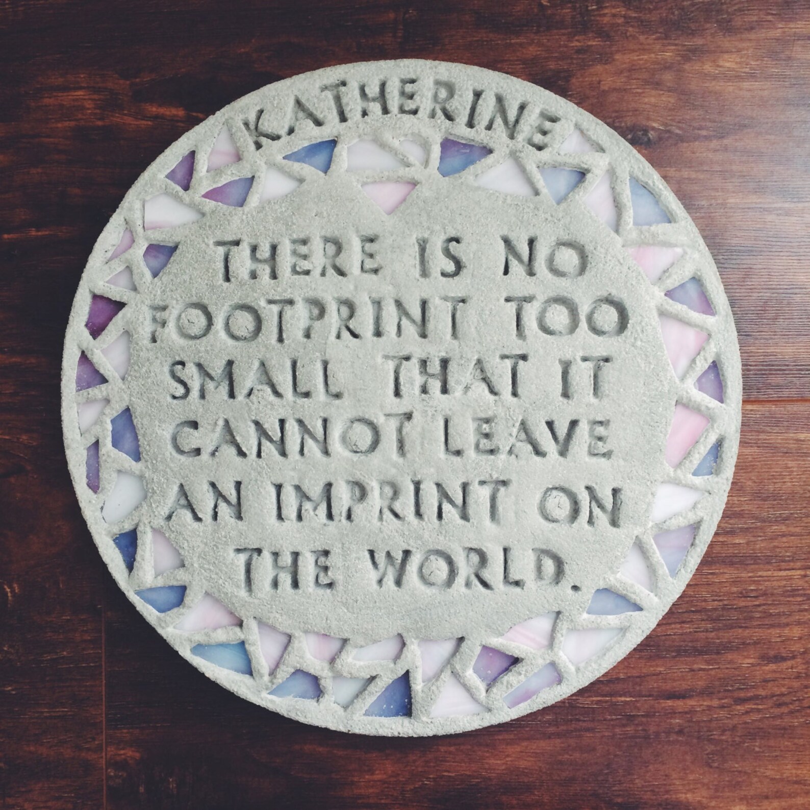 Personalized Garden Stepping Stone With Mosaic Glass Rim - Etsy