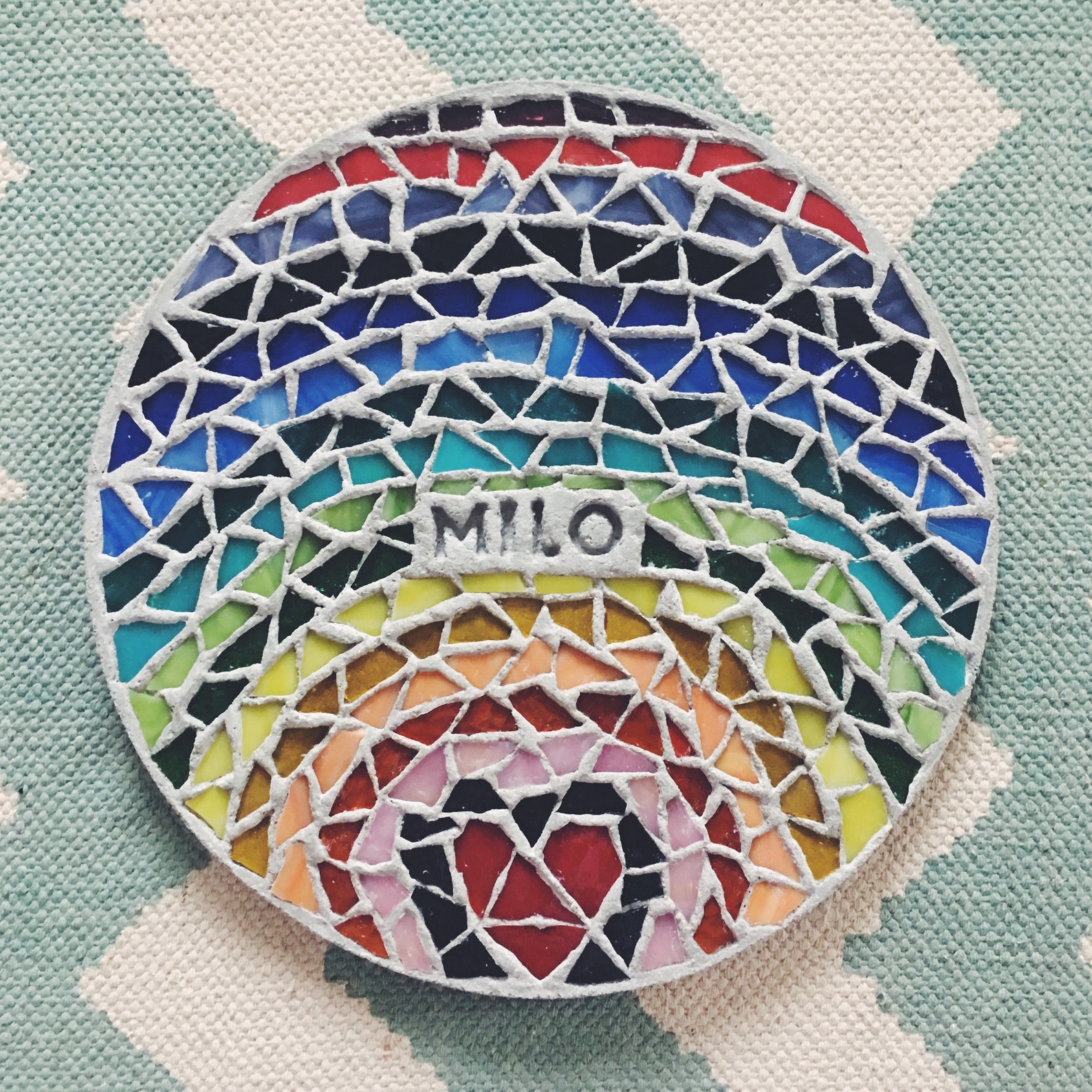 Personalized Garden Stepping Stone With Mosaic Full Glass - Etsy