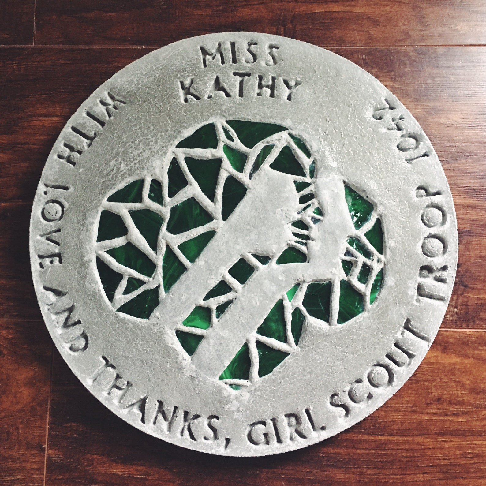 Personalized Garden Stepping Stone With Mosaic Glass Custom - Etsy