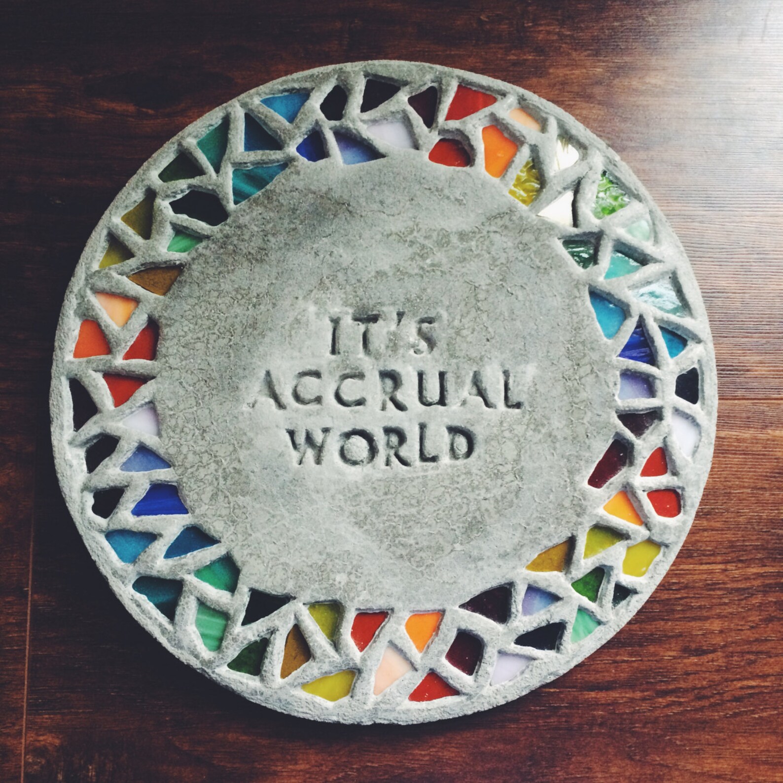 Personalized Garden Stepping Stone With Mosaic Glass Rim - Etsy