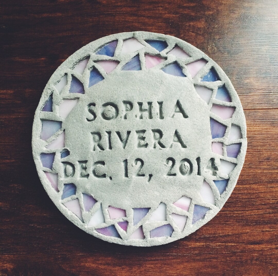 Personalized Garden Stepping Stone With Mosaic Glass Rim (small) the ...