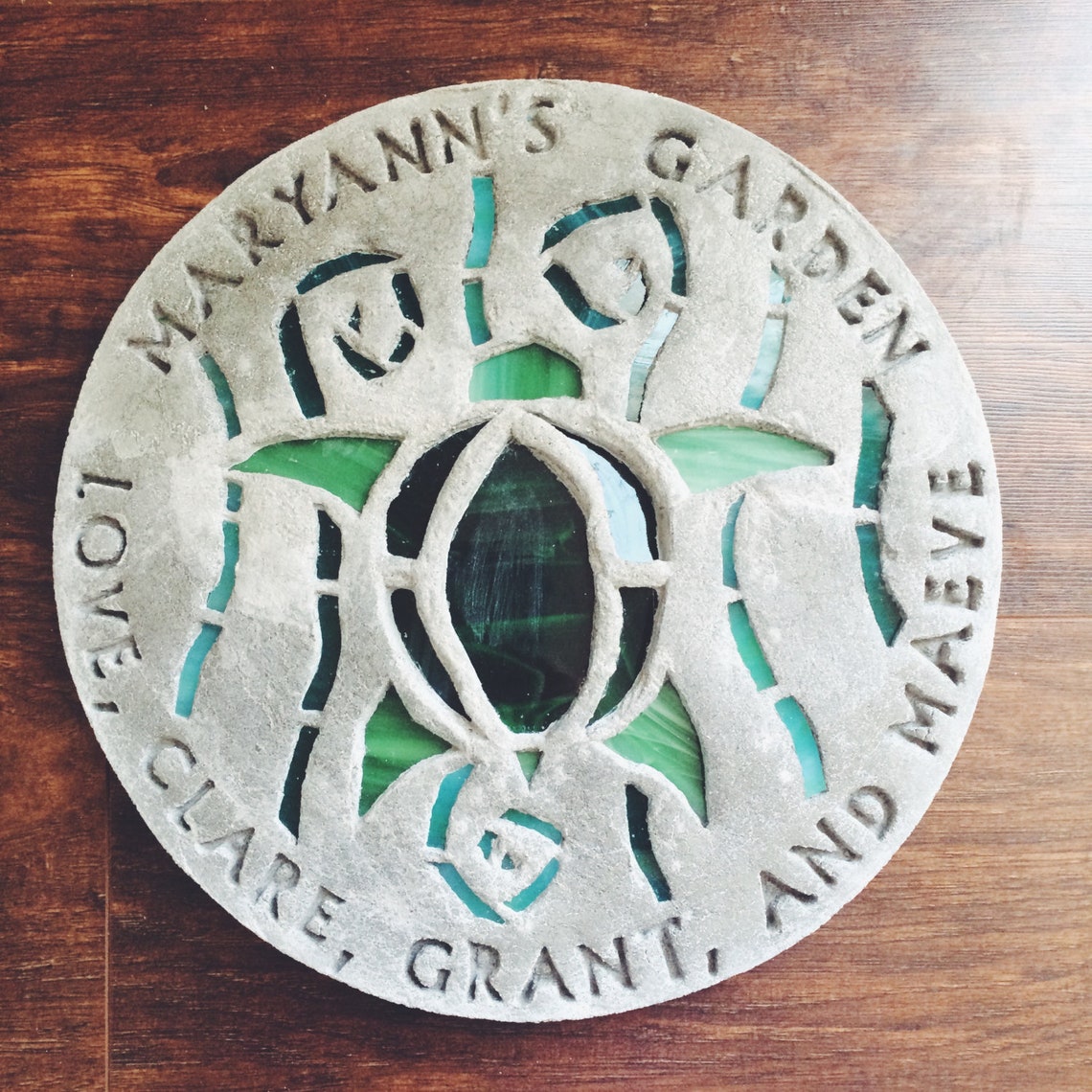Personalized Garden Stepping Stone With Mosaic Glass Custom - Etsy