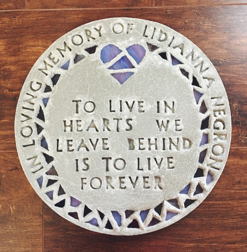 Personalized Garden Stepping Stone With Mosaic Glass Rim - Etsy