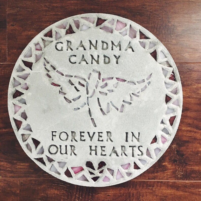 Personalized Garden Stepping Stone With Mosaic Glass Custom - Etsy