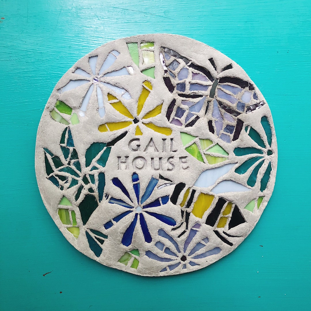 Personalized Garden Stepping Stone With Mosaic Glass Custom Images ...