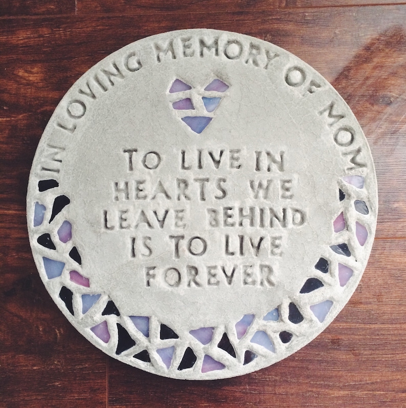 Personalized Garden Stepping Stone With Mosaic Glass Rim - Etsy