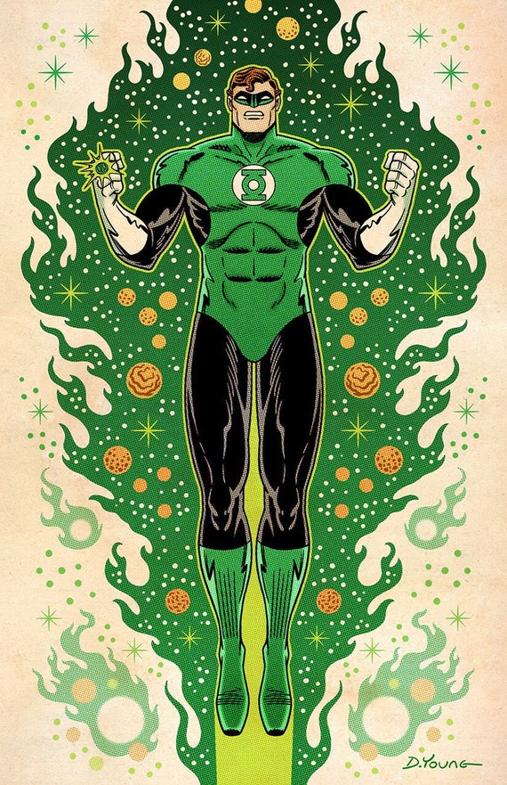 Green Lantern Drawing In Color
