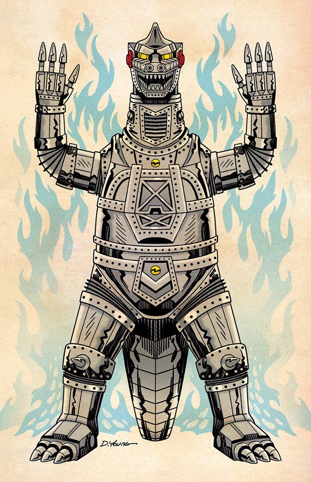 Mechagodzilla, Signed 11 X 17 Color Print by Darryl Young - Etsy