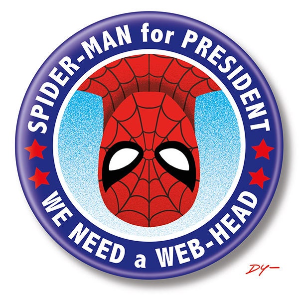 Spiderman Button Pin - Etsy