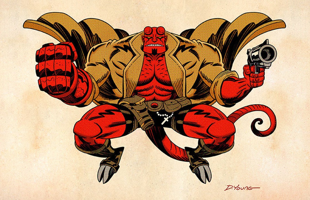 Hellboy, Signed 11 X 17 Color Print by Darryl Young - Etsy