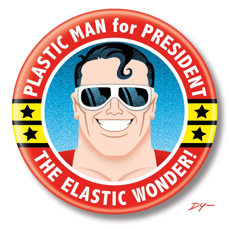 Plastic Man for President, 2.25" Inch Button, Pin, Pinback, Badge - Etsy