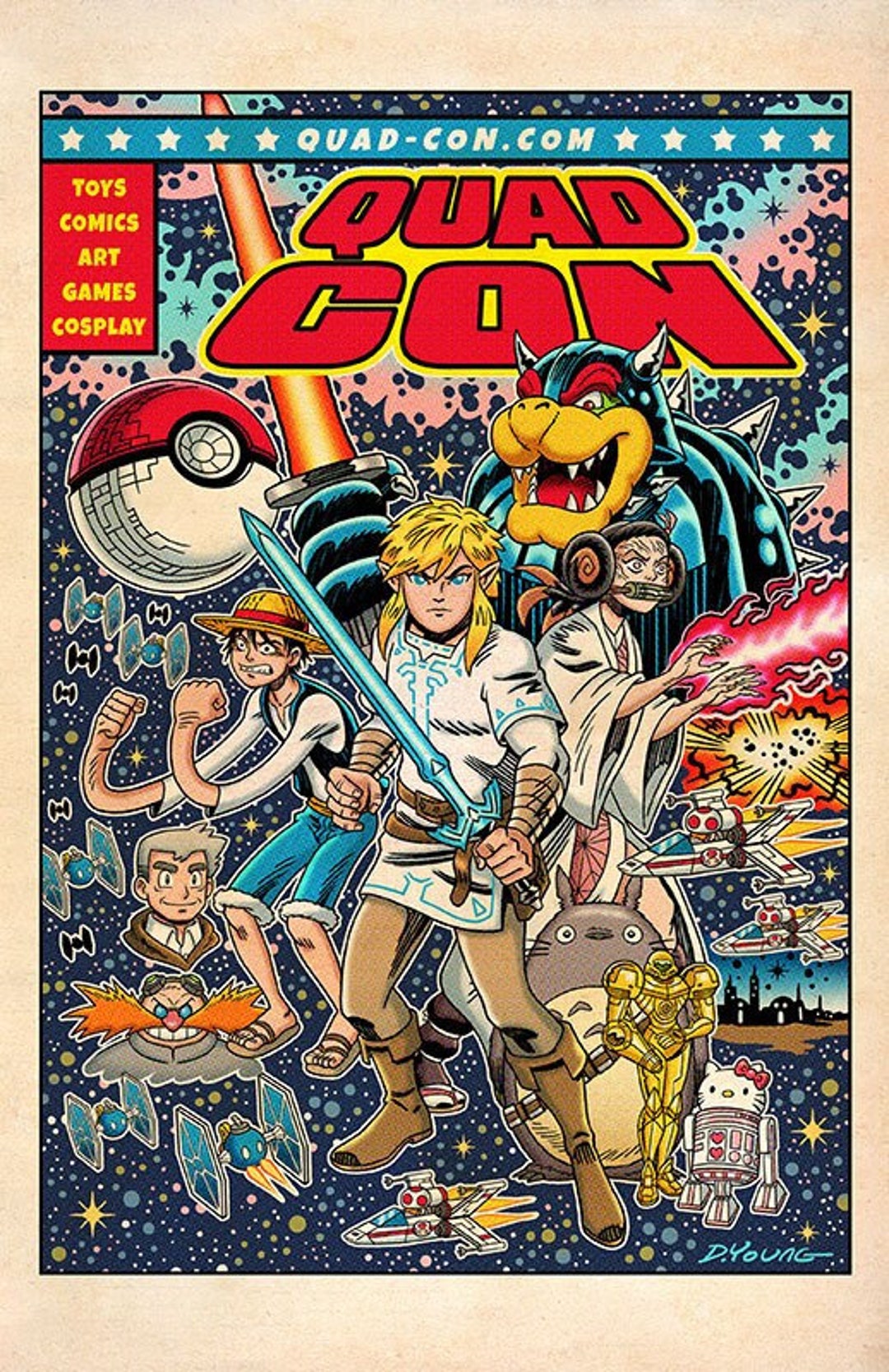 Official 2024 Quad Con Comic Convention Poster, Signed 11 X 17 Color ...