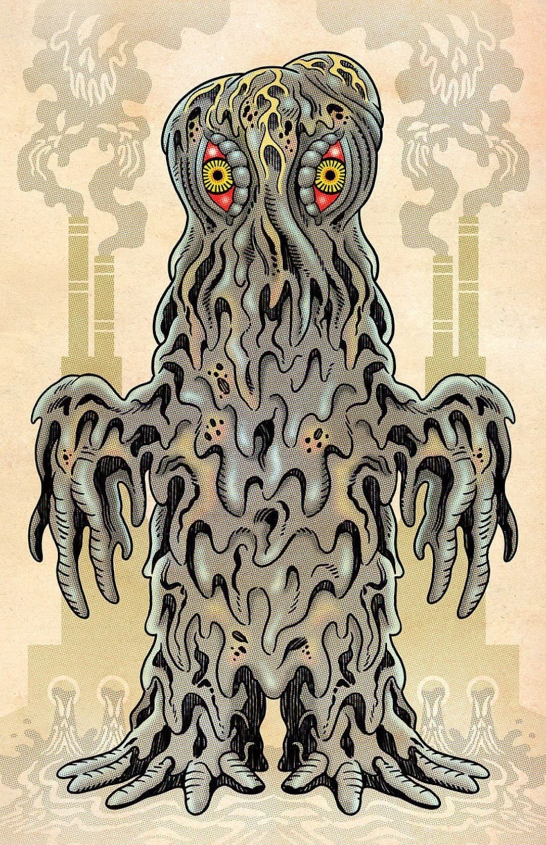 Hedorah / Smog Monster, Signed 11 X 17 Color Print by Darryl Young - Etsy