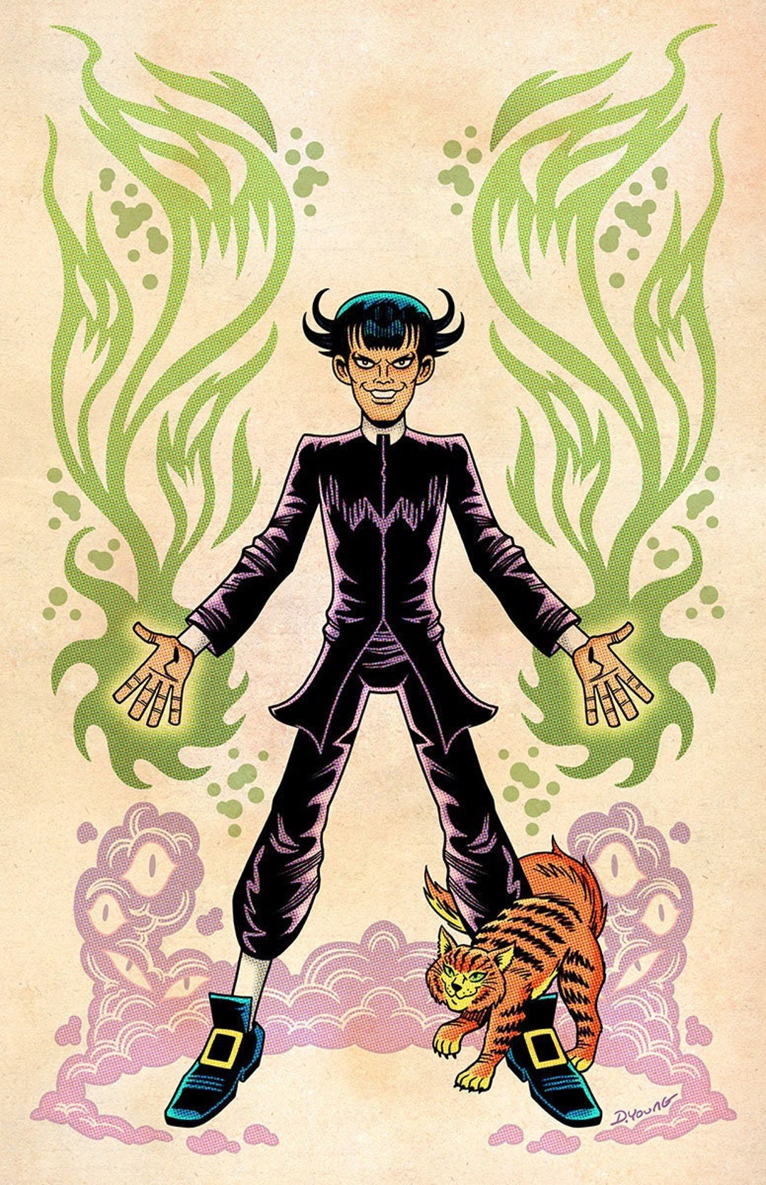 Klarion the Witch Boy and Teekl, Signed 11 X 17 Color Print by Darryl ...