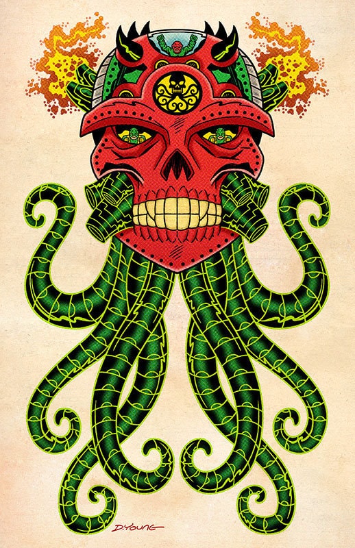 Red Skull Hydra Craft, Signed 11 X 17 Color Print by Darryl Young - Etsy