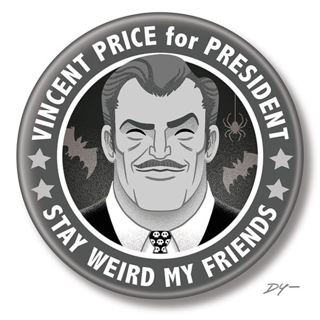 Vincent Price for President, 2.25" Inch Button, Pin, Pinback, Badge - Etsy
