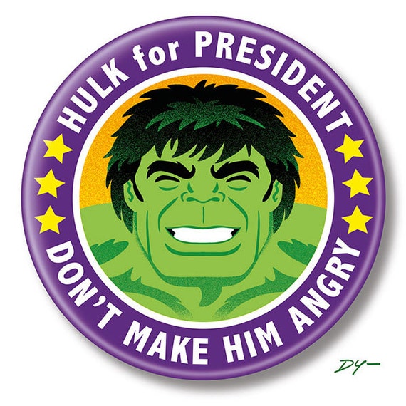 Hulk for President 2.25 Inch Button Pin Pinback | Etsy