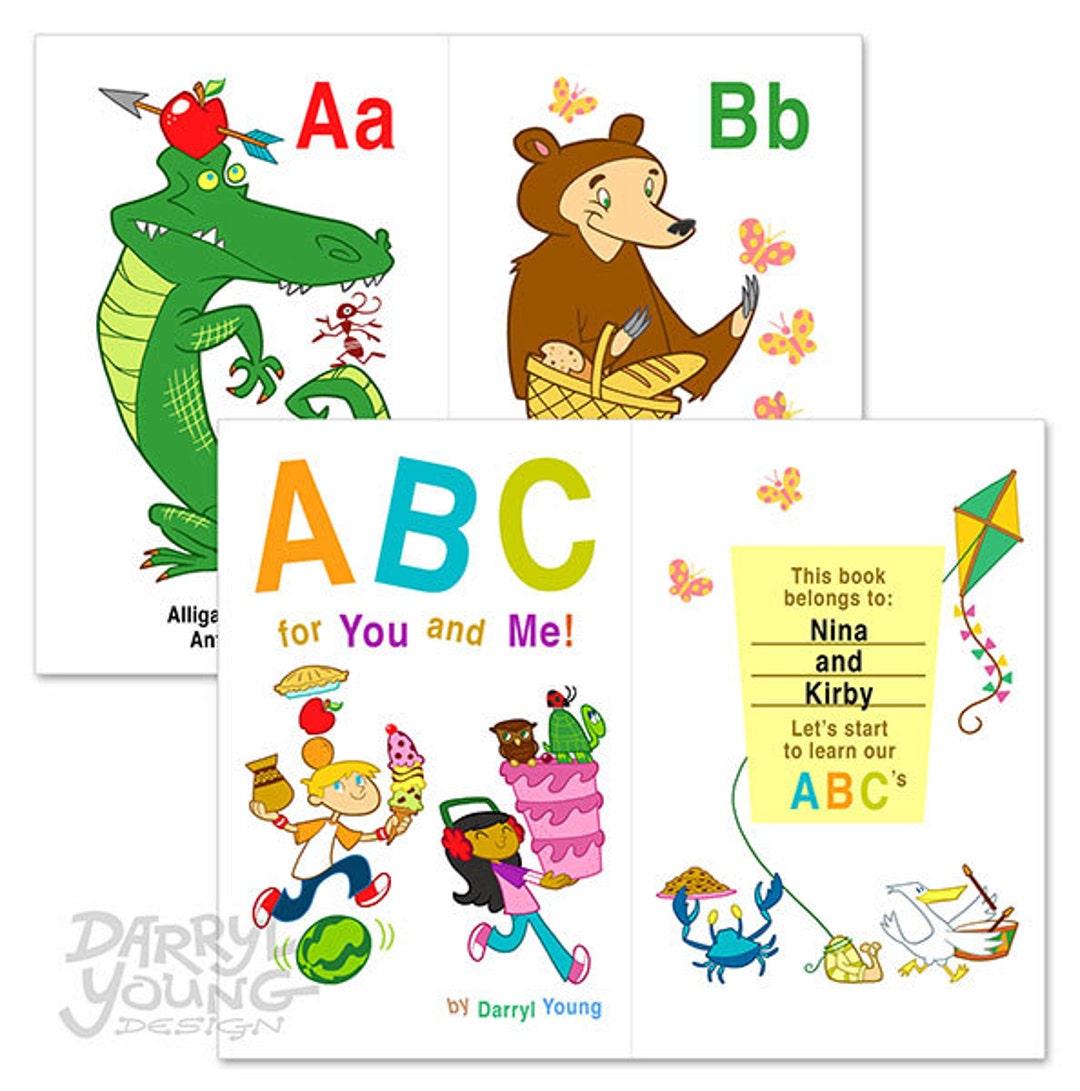 Alphabet Flash Cards Book, Digital Printable - ABC for You and Me - 5.5 ...