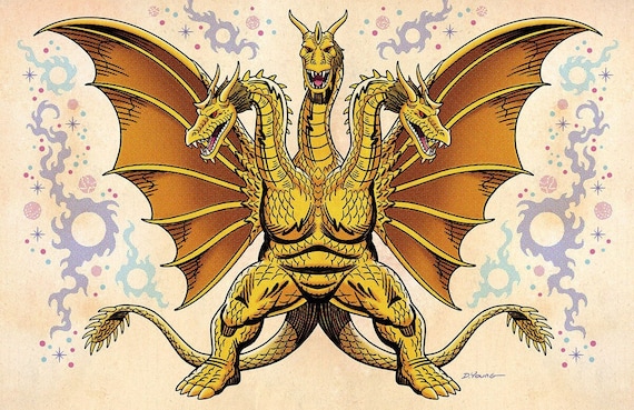 King Ghidorah / Monster Zero Signed 11 X 17 Color Print by - Etsy