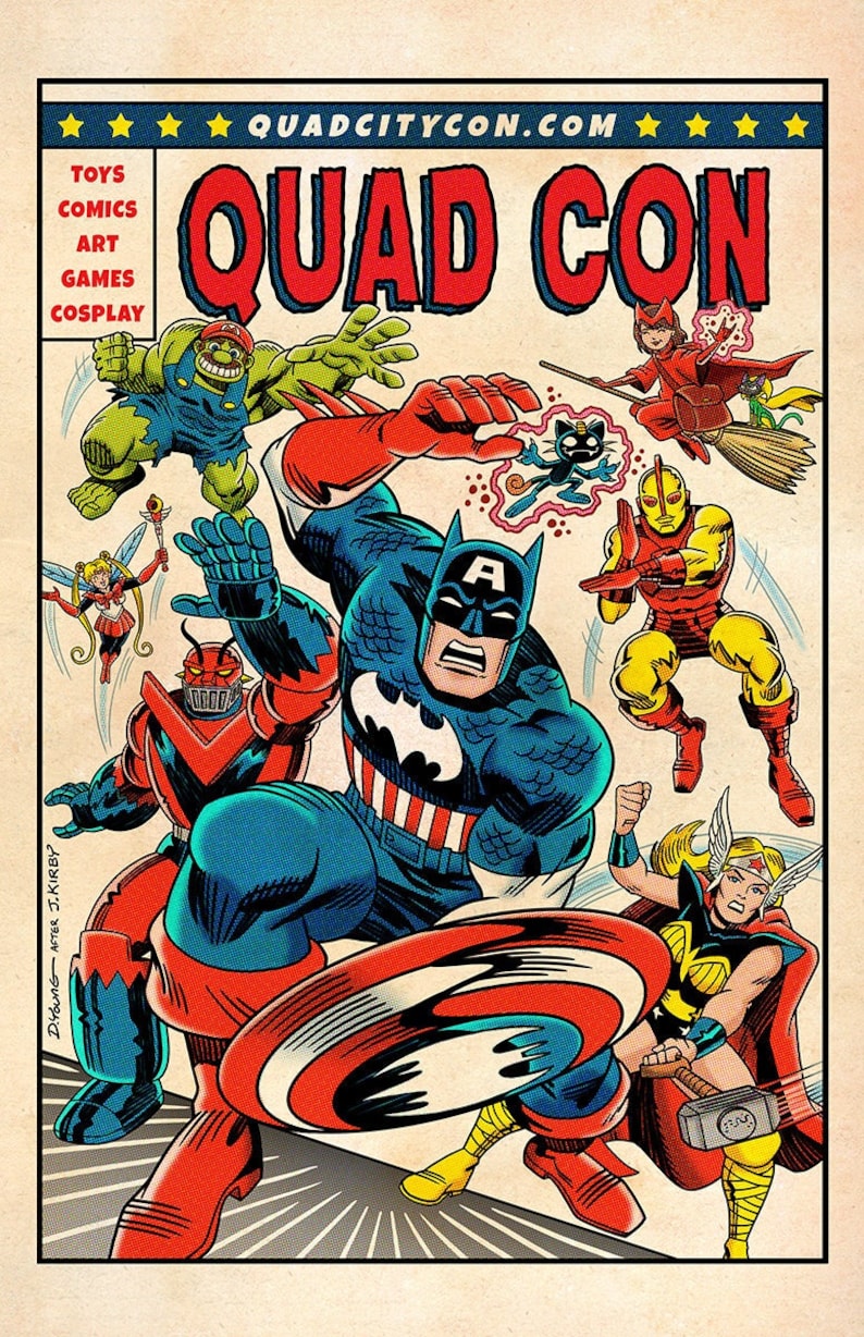 Official 2022 Quad Con Comic Convention Poster Signed 11 X 17 - Etsy