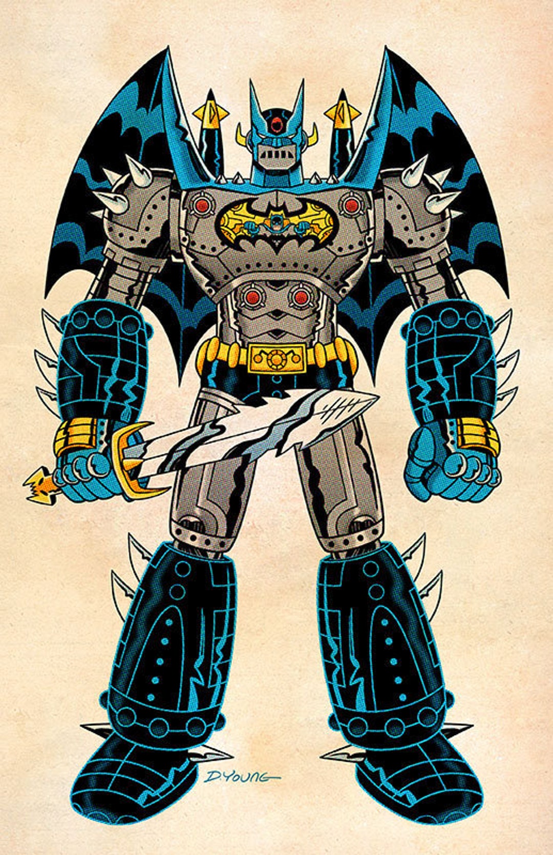 Bat-shogun Warrior, Signed 11 X 17 Color Print by Darryl Young - Etsy