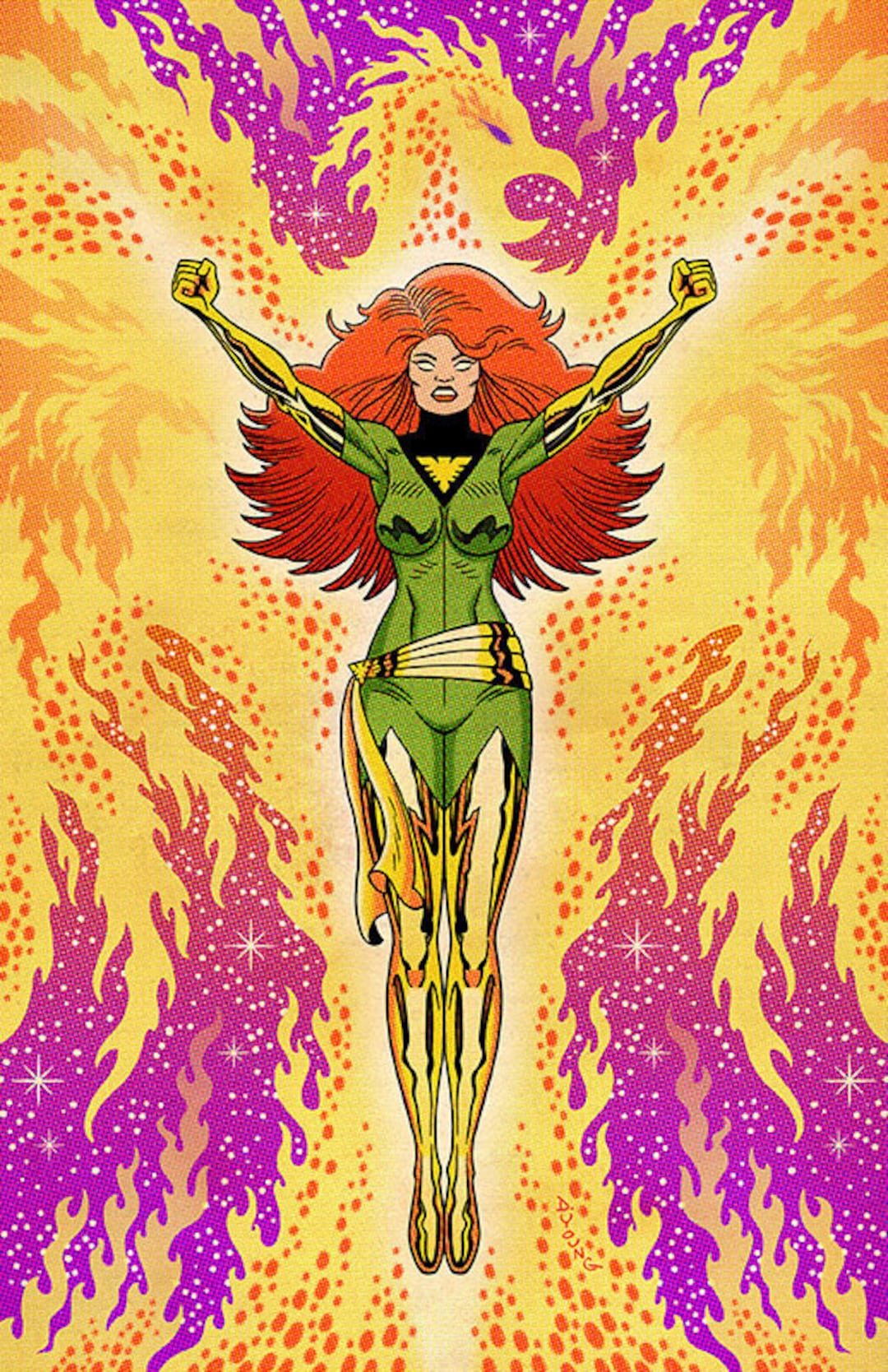 Jean Grey / Phoenix, Signed 11 X 17 Color Print by Darryl Young - Etsy