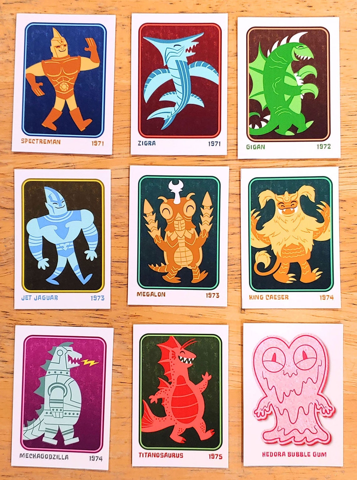 Classic Kaiju Mini Trading Card Set, 56 Cards, 1.75" X 2.5" - Etsy