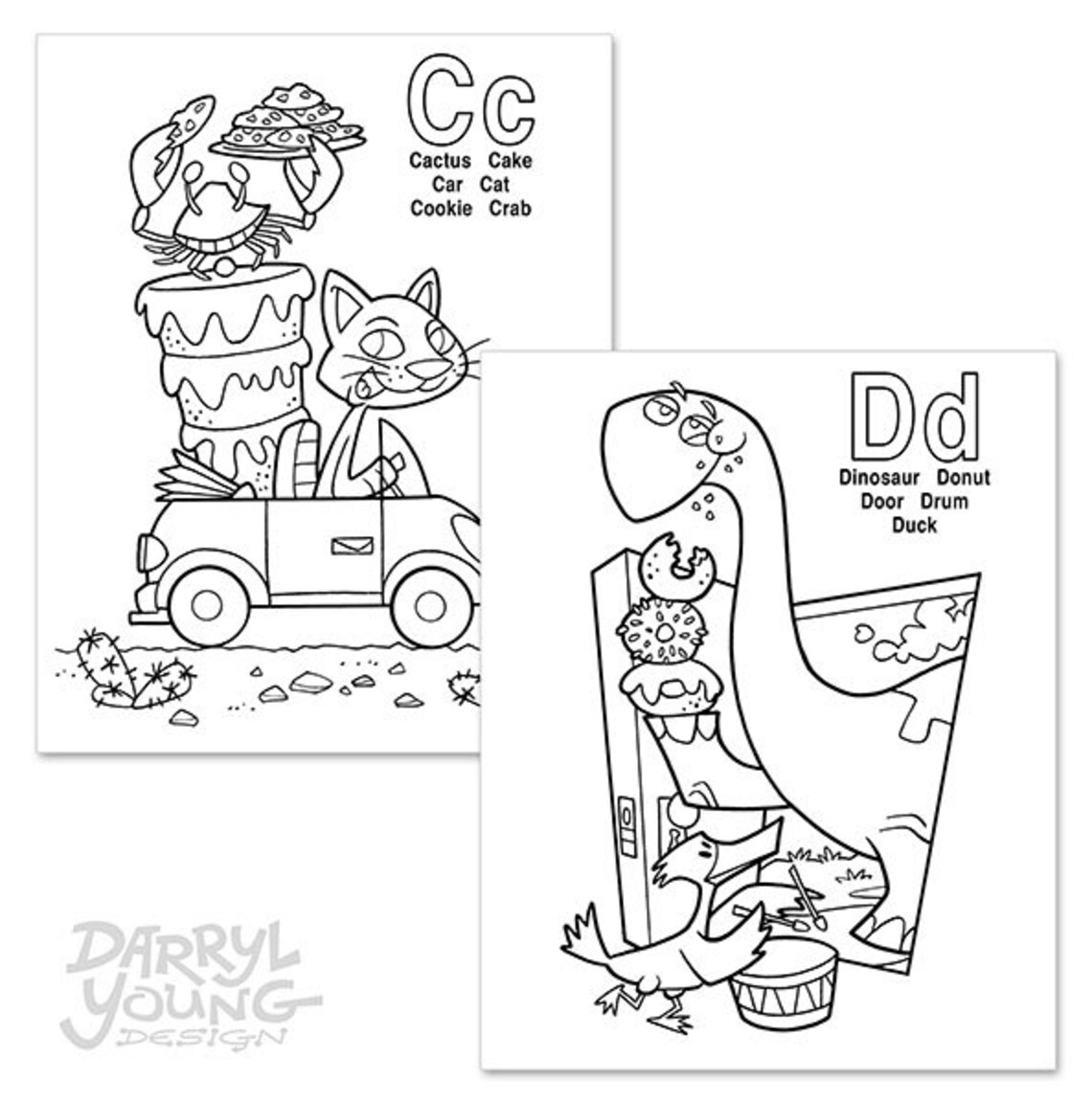 Large Alphabet Coloring Book Digital Printable ABC for You - Etsy