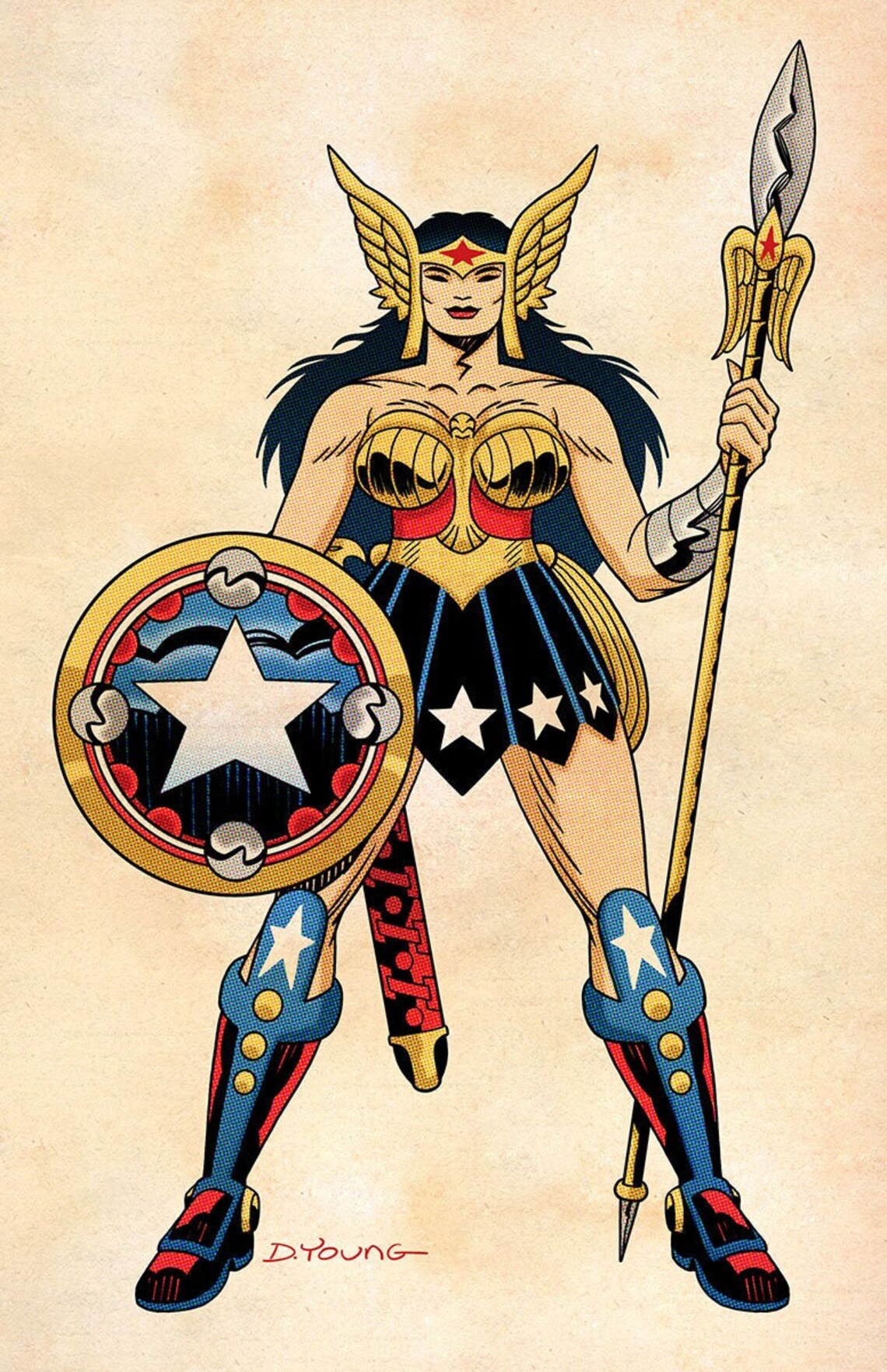 Wonder Woman Signed 11 X 17 Color Print by Darryl Young - Etsy