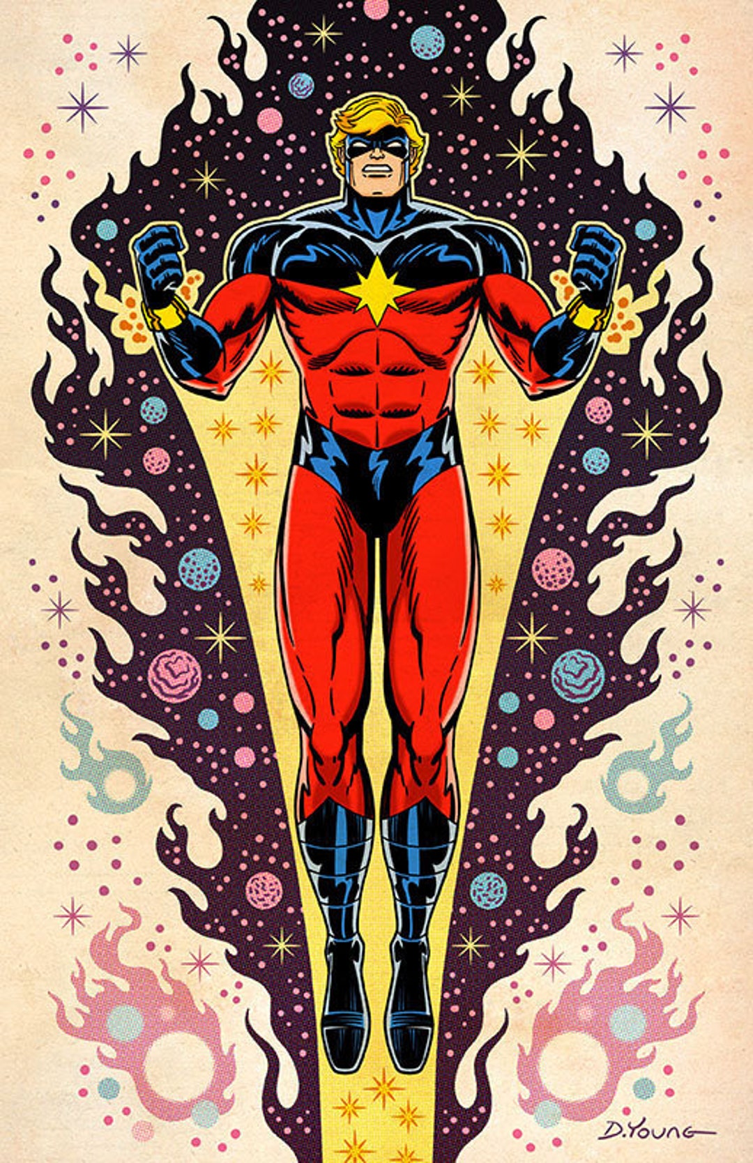 Captain Marvel, Signed 11 X 17 Color Print by Darryl Young - Etsy