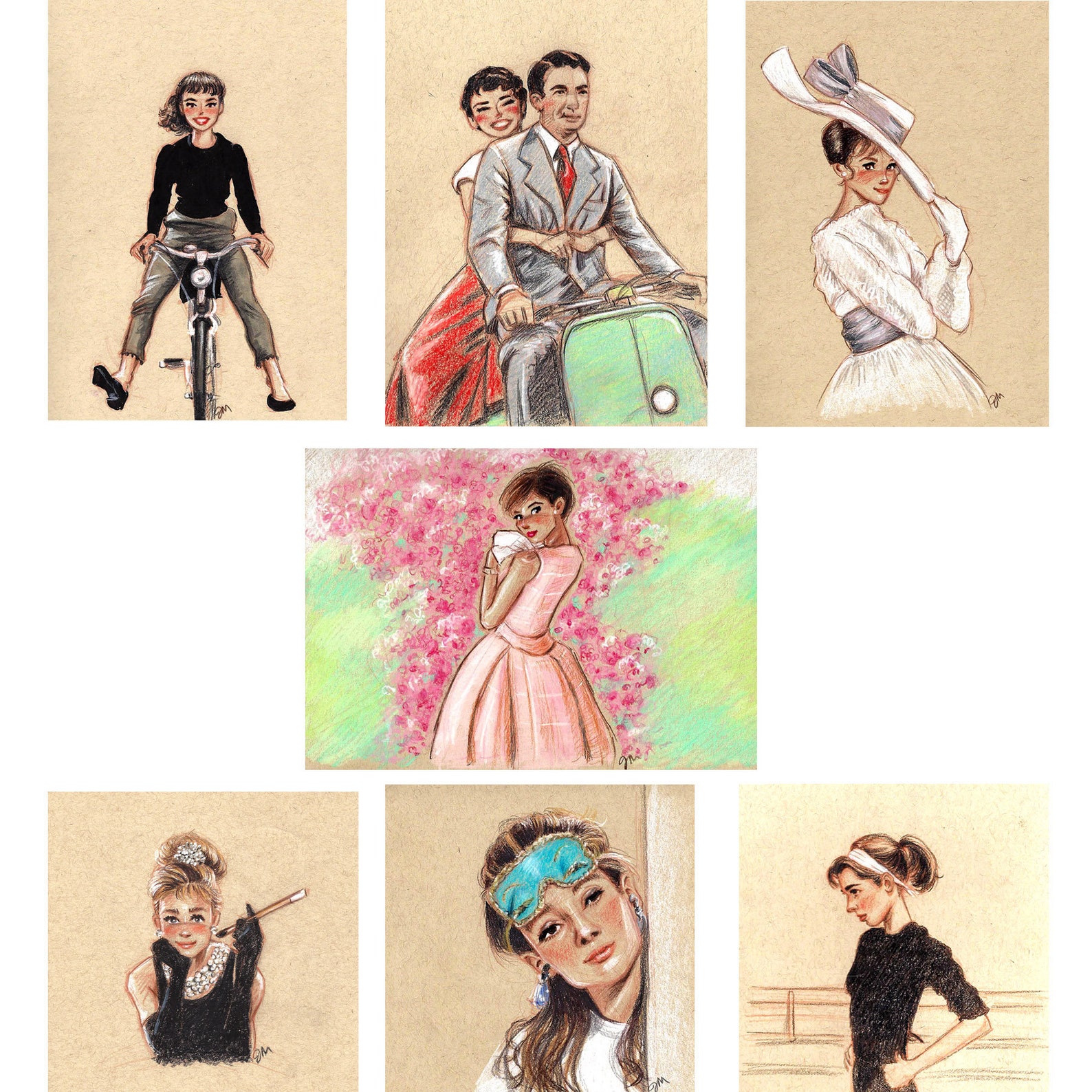 Audrey 7 Print Gift Pack - Etsy