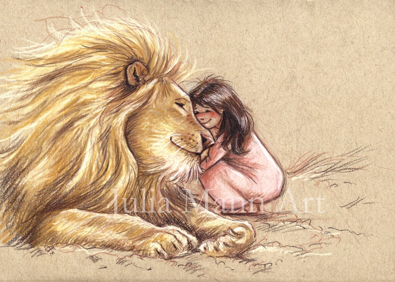 Lion and Girl - Etsy