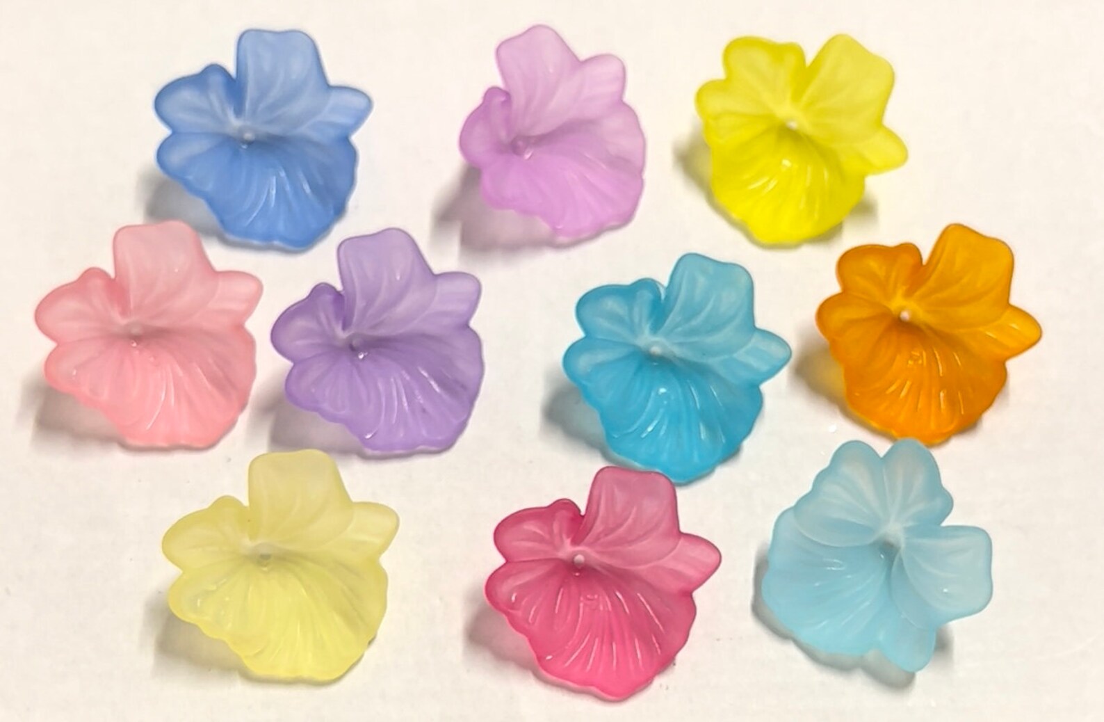 22 Pcs Mixed Color Lucite Flower33 Mm Frosted Stylecolorful - Etsy