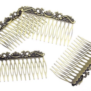 2 Pcs Antique Bronze Hair Combs,brass Hair Comb,iron Hair Comb,wedding ...