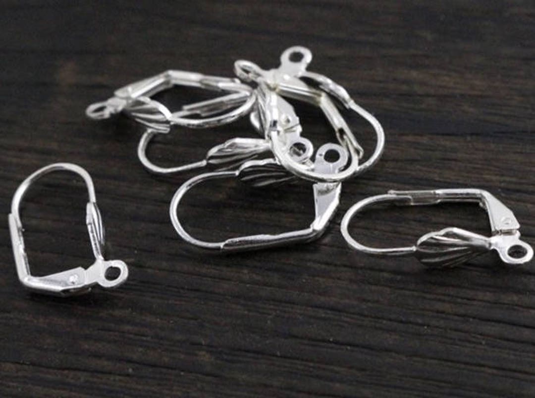20 piezas nickel free lever back hoop pendiente, plata, silver lever ...