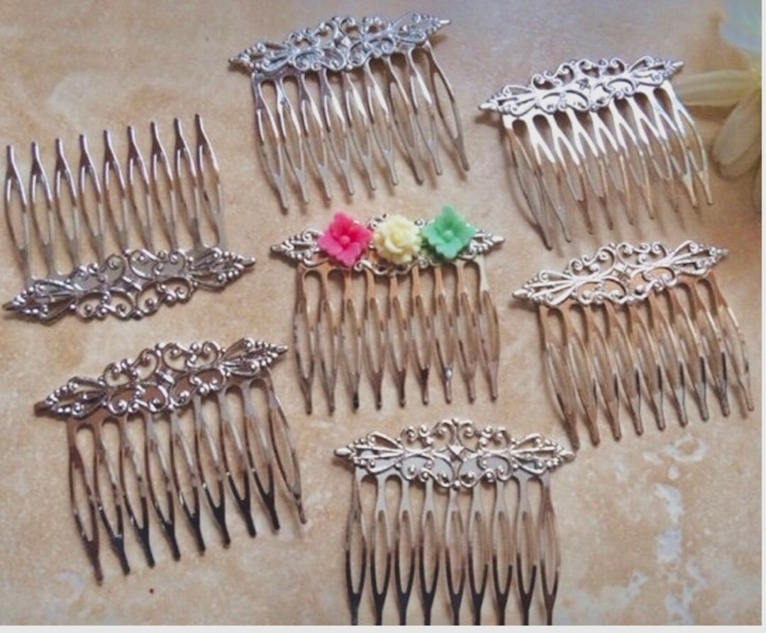 4 Pcs Bright Silver Hair Combs,silver Hair Accessories,wedding Hair ...