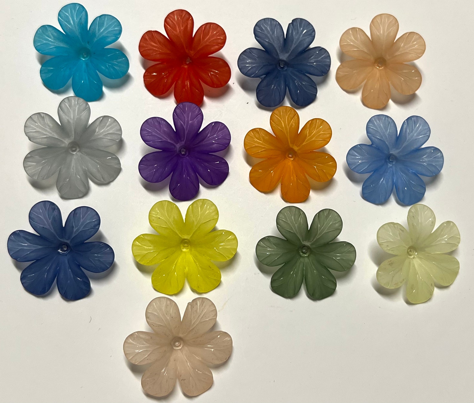 30 Pcs Mixed Color Lucite Flowertransparent | Etsy